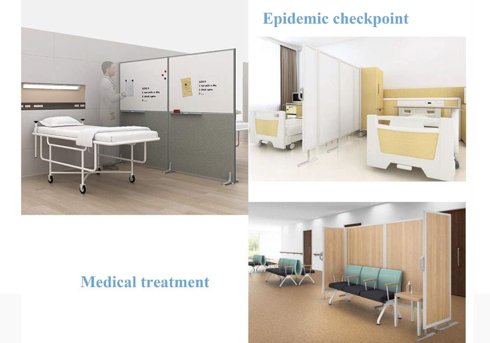 Movable Medical Room Divider Screen For Hospital Partition